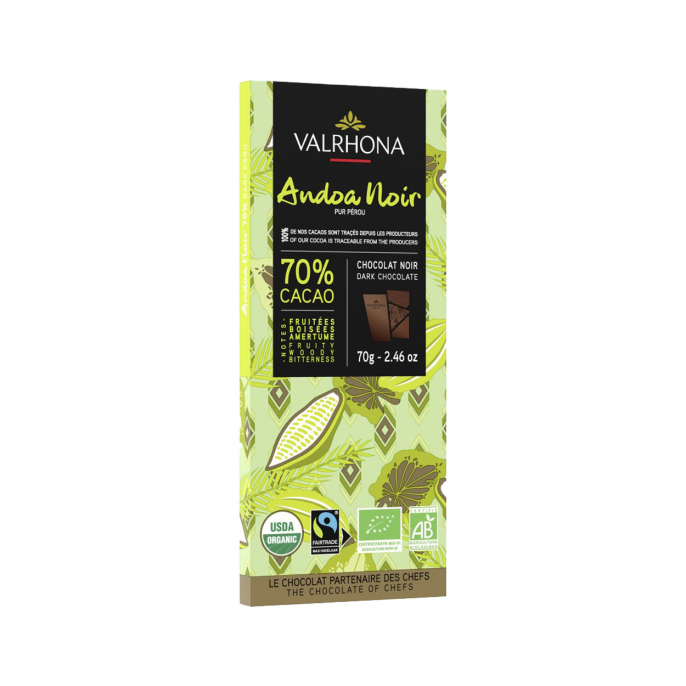 Tablette andoa noire 70g - Valrhona