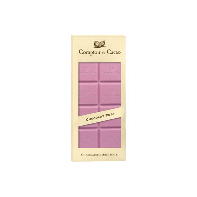Tablette chocolat ruby nature 90g - Comptoir du Cacao